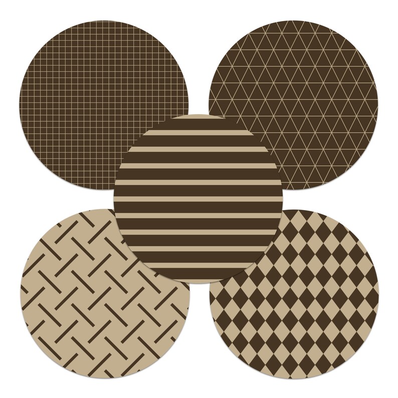 Brown Digital Paper | Two Tone Brown Paper | Geometric Patterns Digital ...