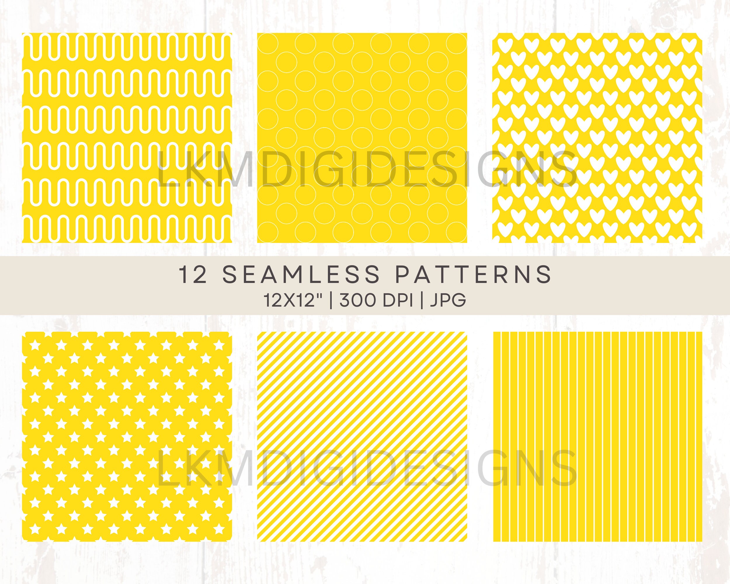 Yellow Patterns Digital Paper| Yellow Patterns Paper | Yellow Digital ...