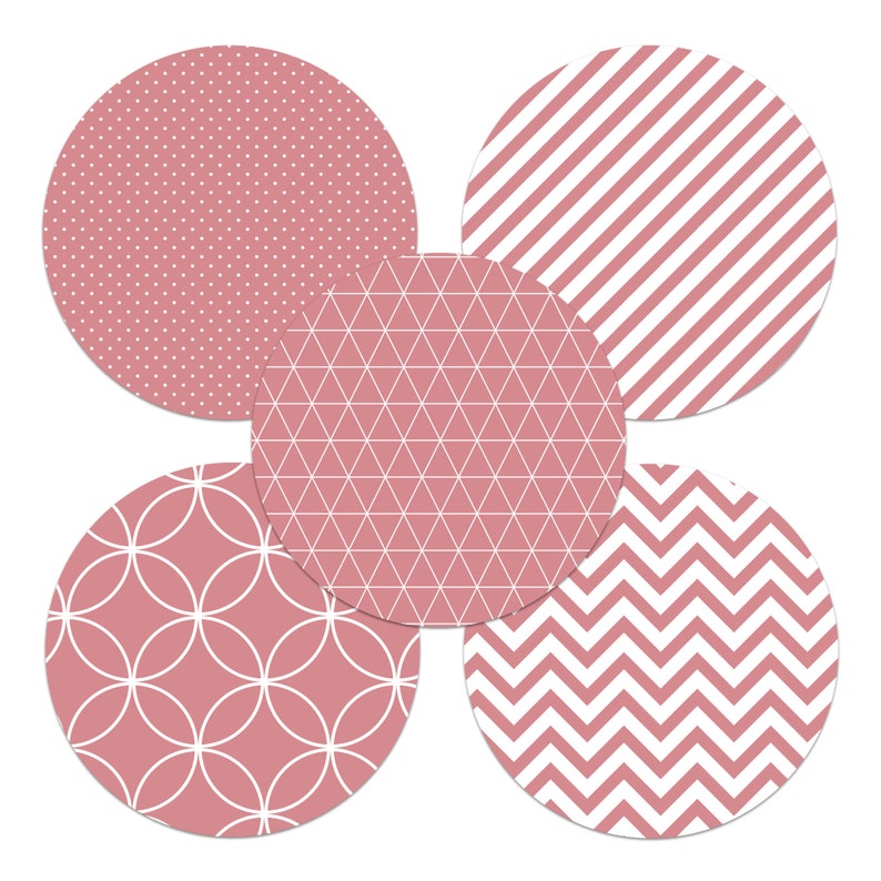 Dusty Rose Digital Paper | Pink Patterns Paper | Geometric Patterns ...