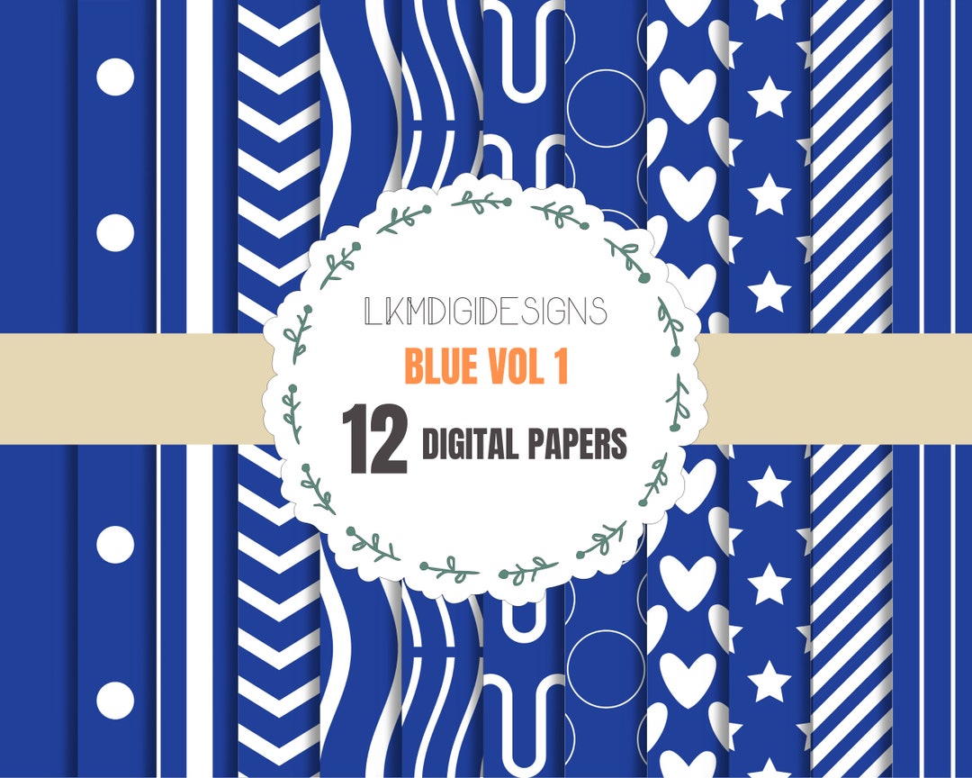 Blue Patterns Digital Paper | Blue Patterns Paper | Blue Digital Paper ...