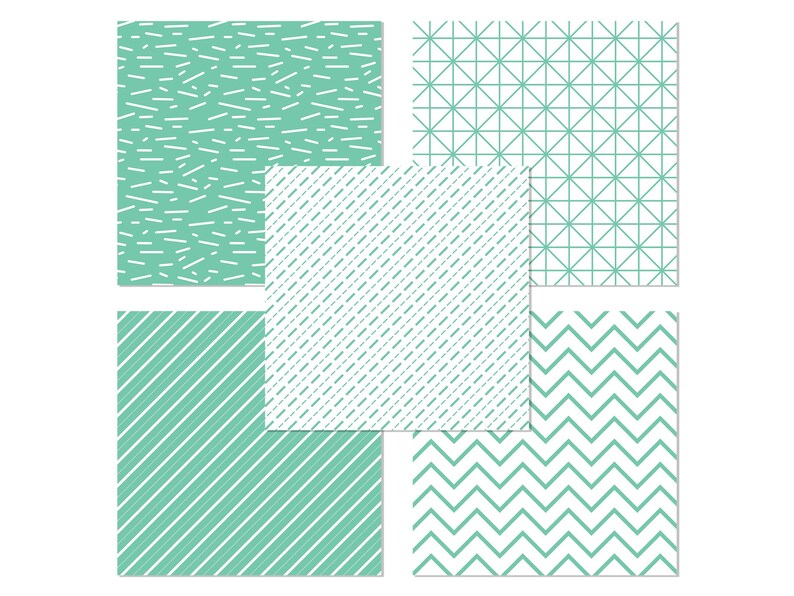 Seafoam Green Lines Digital Paper | Scrapbook Patterns (digital ...