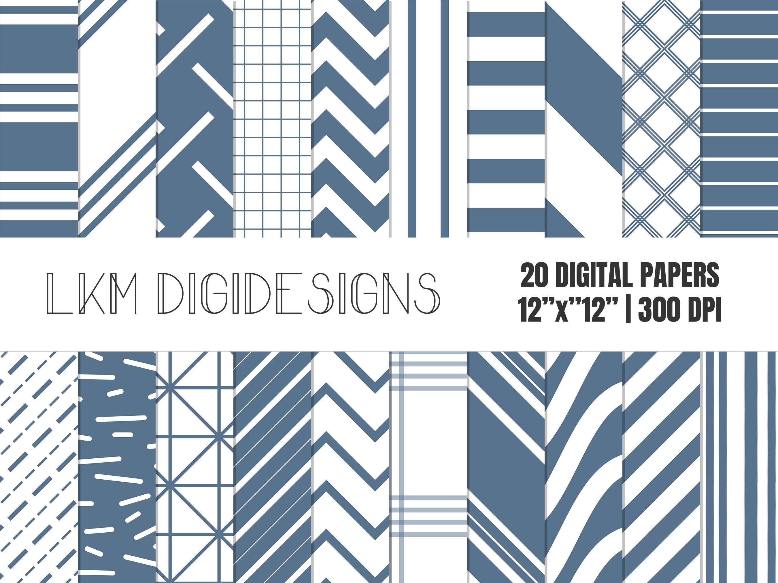 Blue Digital Paper | Blue Scrapbook Paper | Blue Digital Paper Pack ...