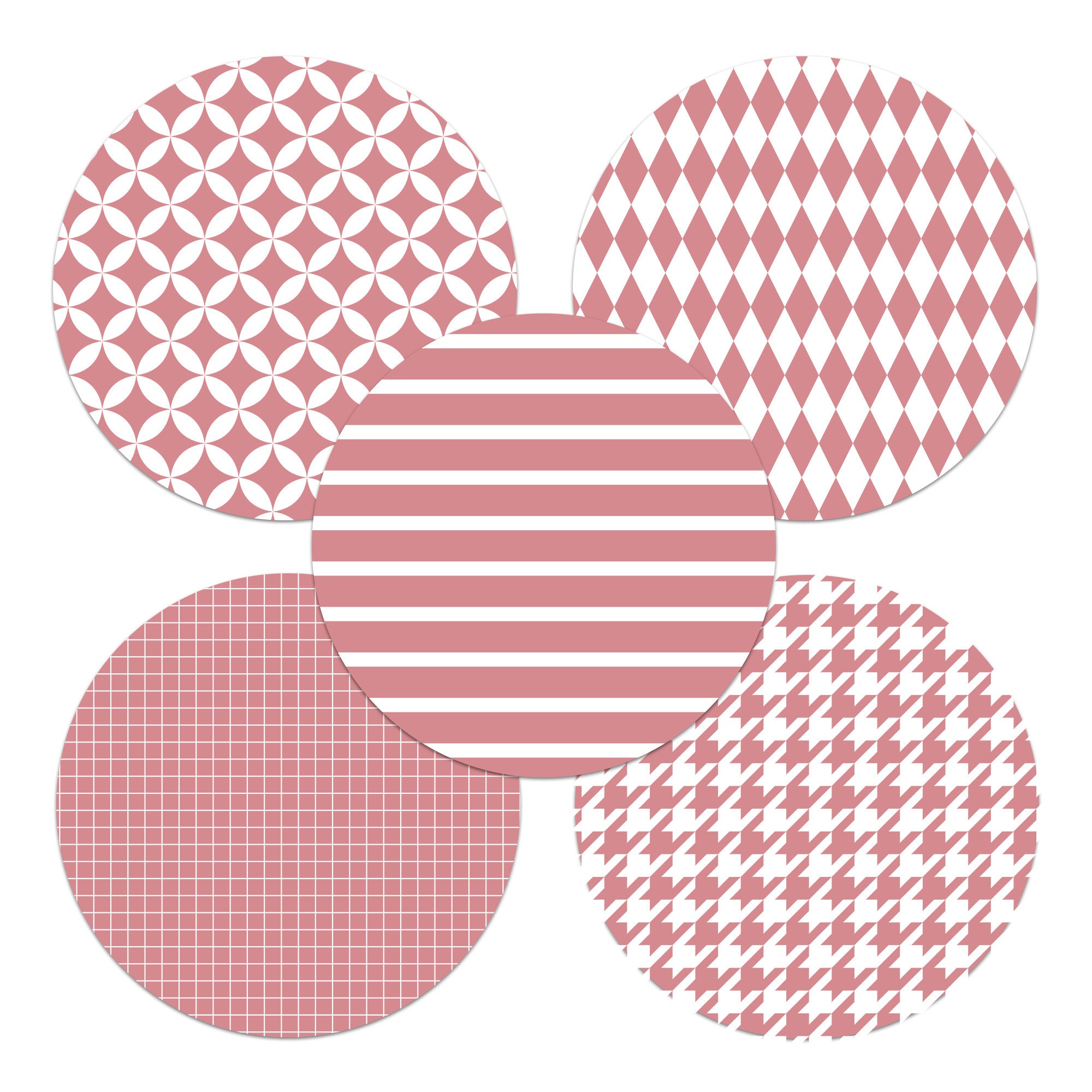 Dusty Rose Digital Paper | Pink Patterns Paper | Geometric Patterns ...