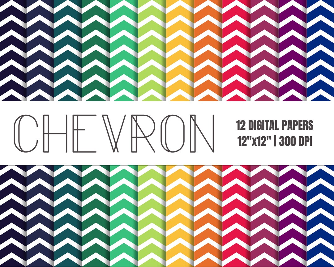Chevron Patterns Digital Paper | Rainbow Patterns Paper | Chevron ...