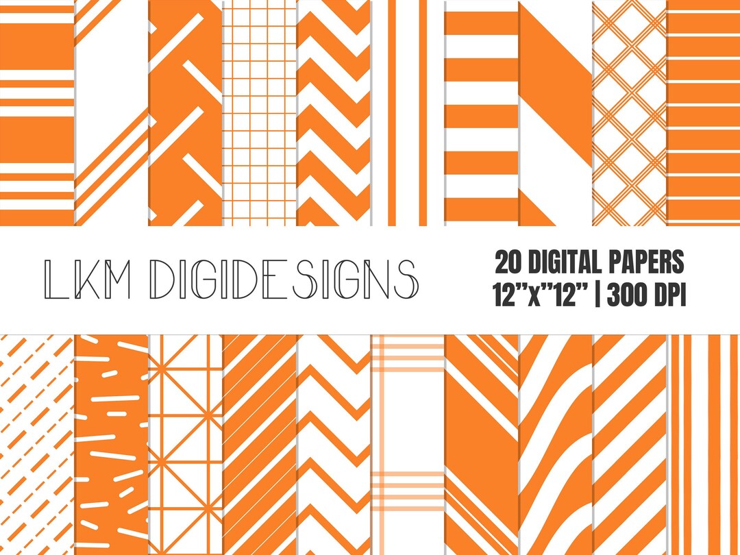 Orange Digital Paper | Orange Scrapbook Paper | Orange Digital Paper ...