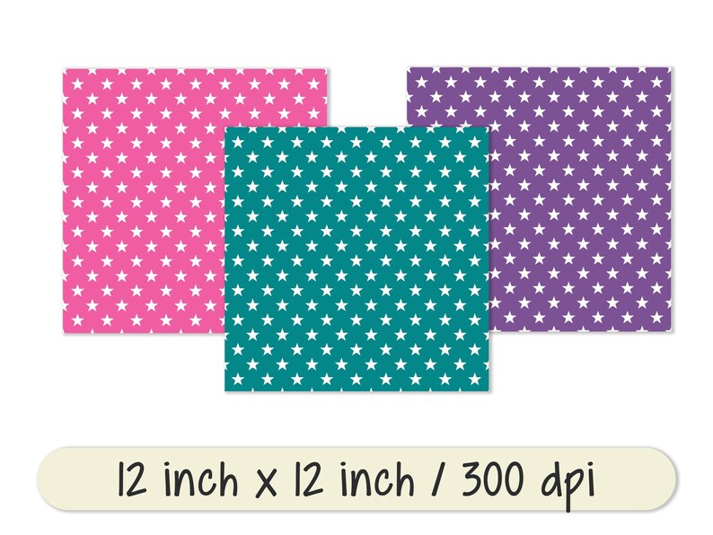 Rainbow Stars Digital Paper | 50 Solid Color Backgrounds (instant ...