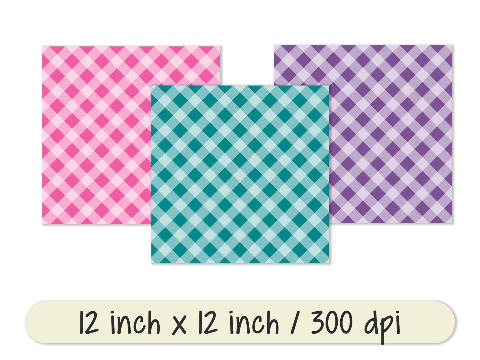 50 Rainbow Plaid Digital Papers | Scrapbook Backgrounds (12x12 JPG ...