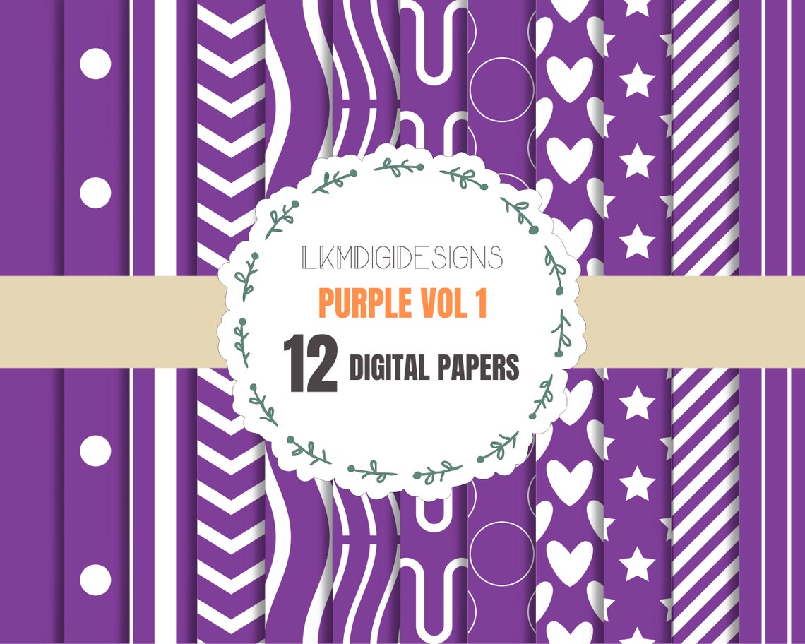 Purple Patterns Digital Paper | Purple Patterns Paper | Purple Digital ...
