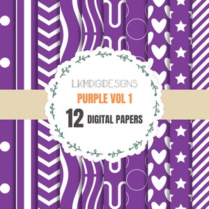 Purple Patterns Digital Paper | Purple Patterns Paper | Purple Digital ...