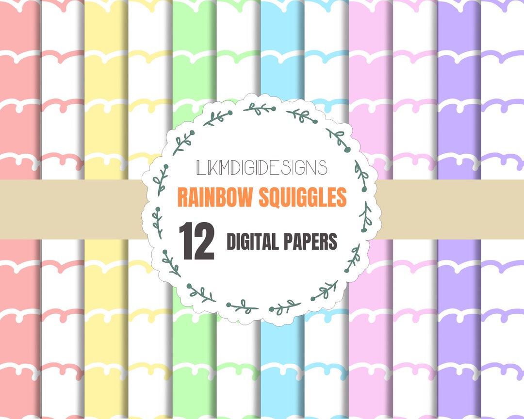 Doodles Patterns Digital Paper | Rainbow Paper | Rainbow Doodles ...