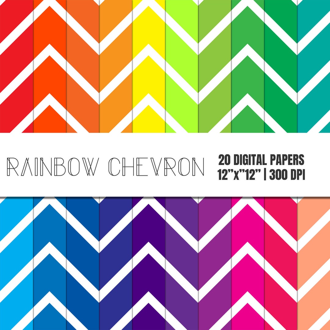 Rainbow Digital Paper | Rainbow Chevron Paper | Chevron Digital Paper ...