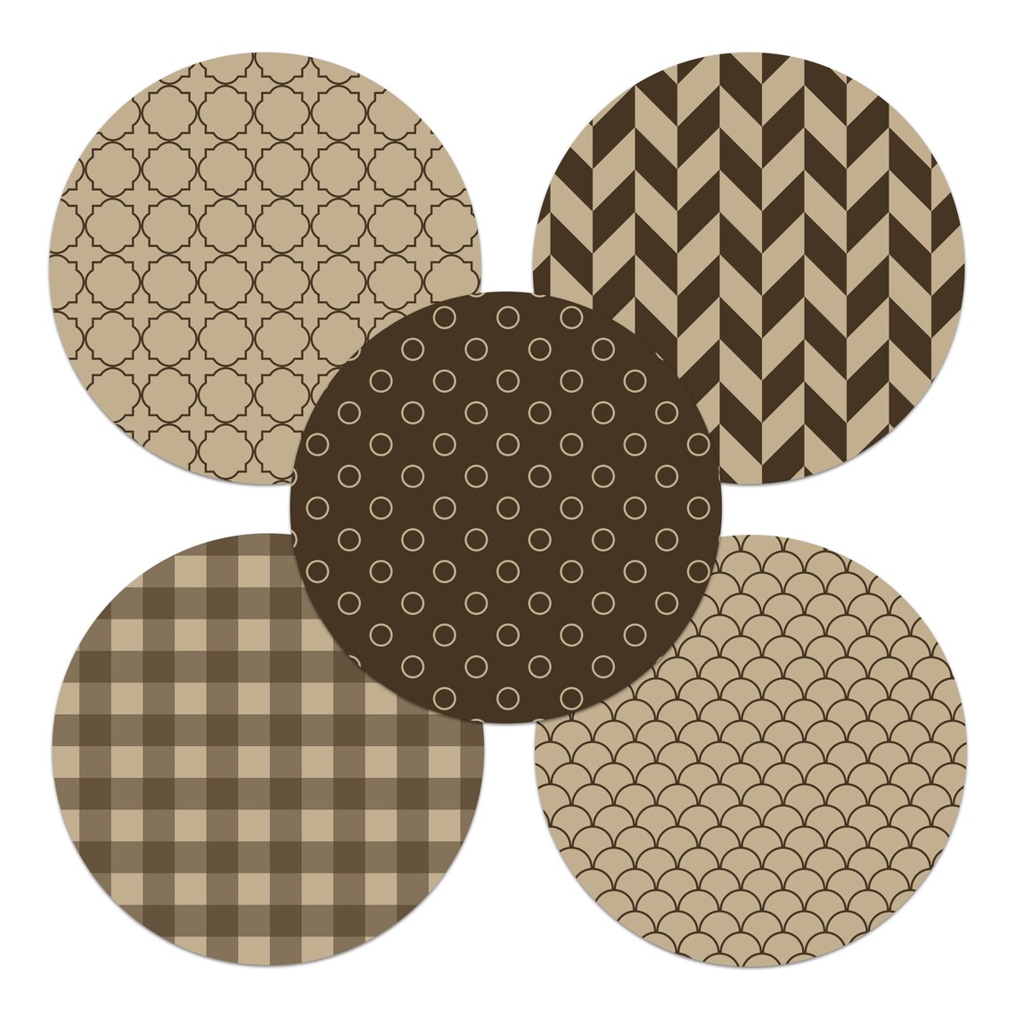 Brown Digital Paper | Two Tone Brown Paper | Geometric Patterns Digital ...