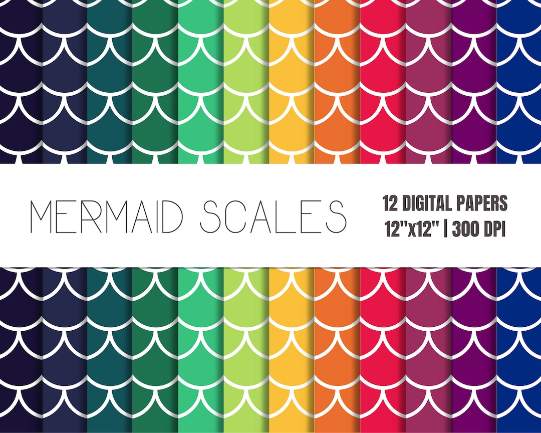 Mermaid Patterns Digital Paper | Mermaid Scales Patterns Paper ...