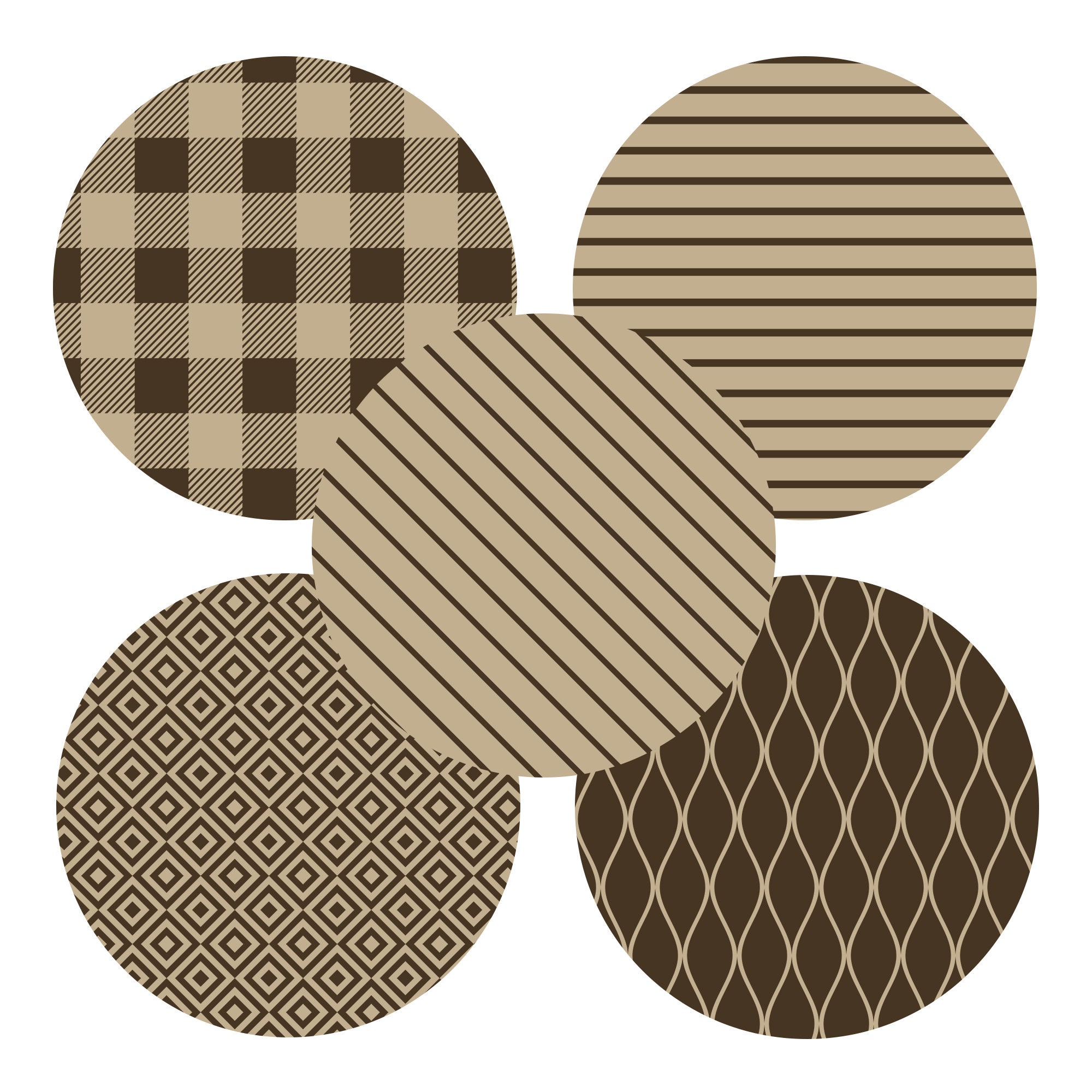 Brown Digital Paper | Two Tone Brown Paper | Geometric Patterns Digital ...
