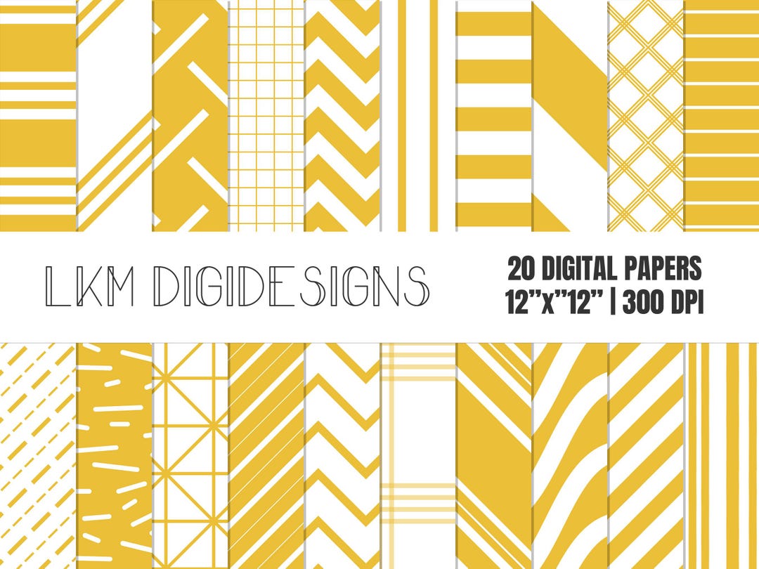 Yellow Digital Paper | Yellow Scrapbook Paper | Yellow Digital Paper ...