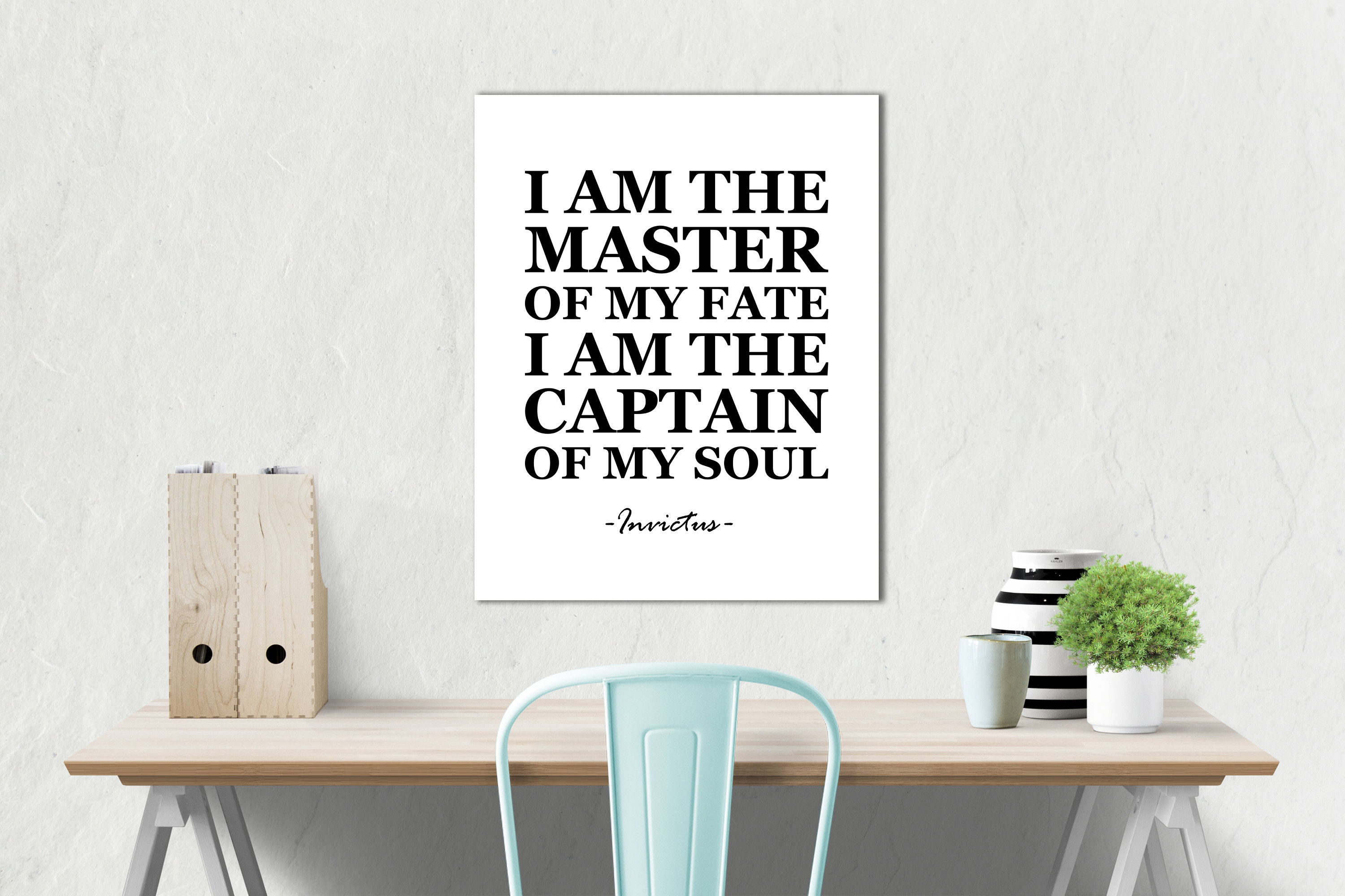 Invictus Quote, Digital Download, Instant Download, I Am the Master of ...