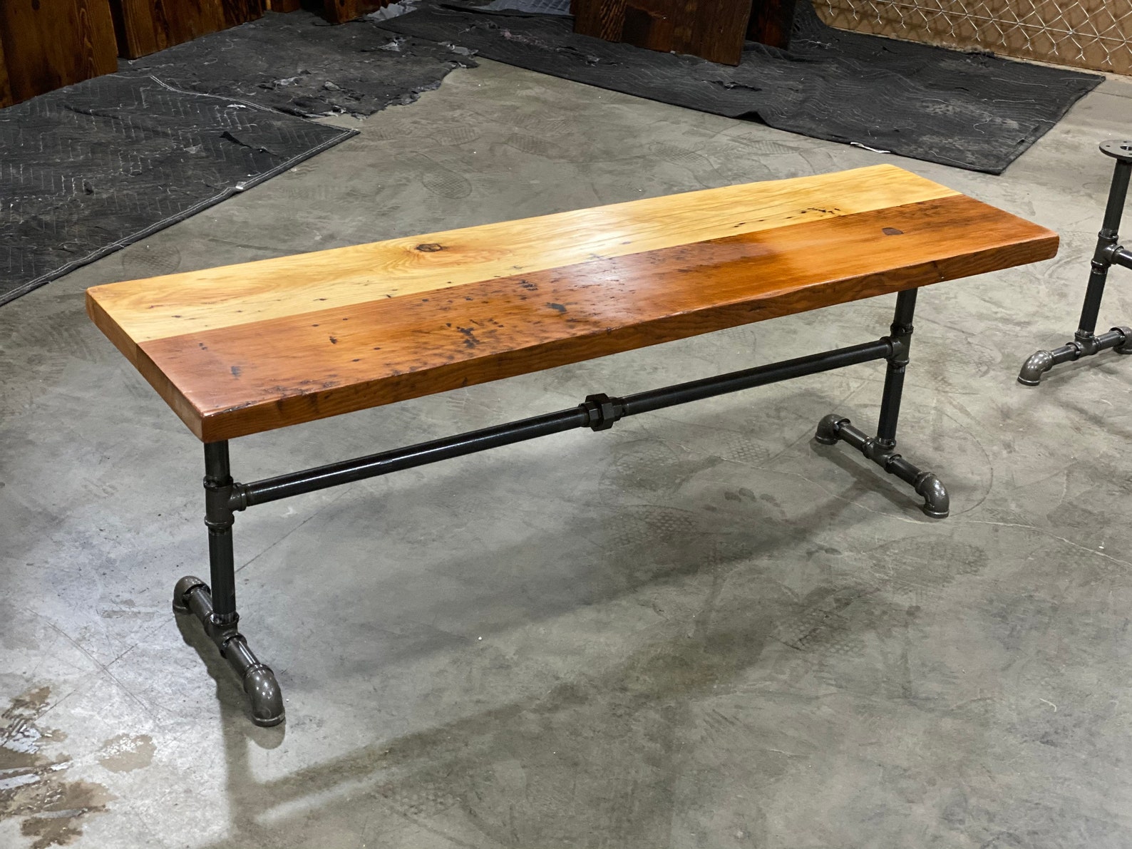 Reclaimed Wood Black Iron Pipe Bench. Industrial Bench. Wood - Etsy