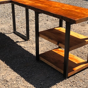 Add on Under-desk Shelf Addition | Reclaimed Wood | Fits 24" Wide Desks ...