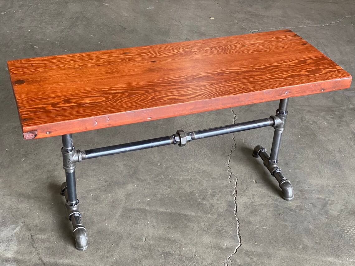 Reclaimed Wood Black Pipe Bench. Industrial Bench. Rustic Bench. Black ...