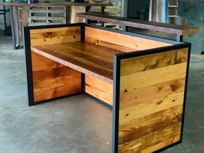 Industrial Reception Desk. Reclaimed Wood Desk. Front Counter - Etsy ...