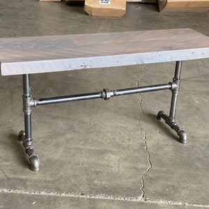 Reclaimed Wood Black Pipe Bench. Industrial Bench. Rustic Bench. Black ...