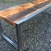 Reclaimed Wood and Pipe Table. Industrial Table. Black Iron Pipe Table ...
