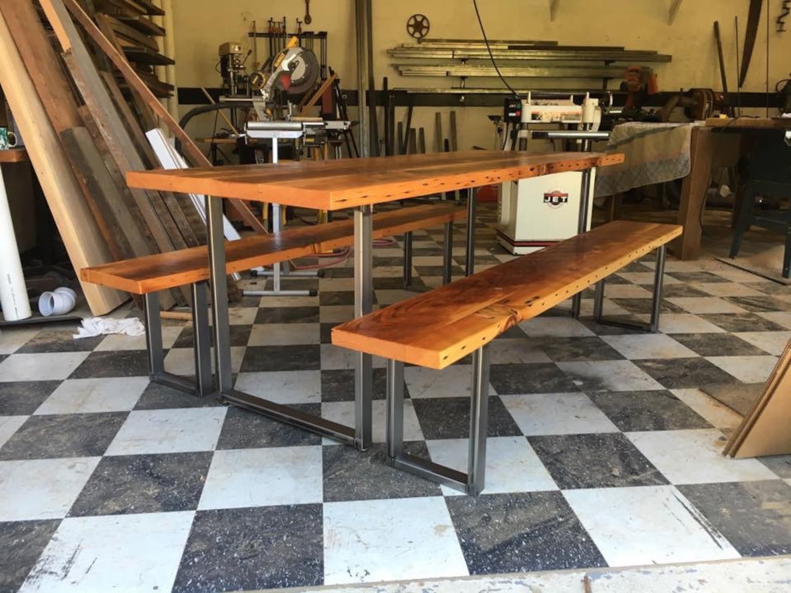 Industrial Bench. Reclaimed Wood Bench. Free Shipping, Dining Room ...