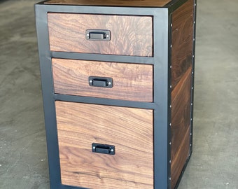 Walnut File Cabinet | Etsy