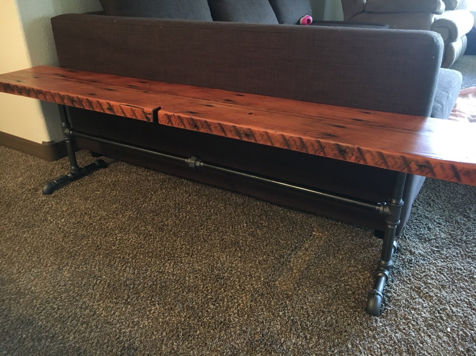 Reclaimed Wood Black Iron Pipe Bench. Industrial Bench. Wood - Etsy