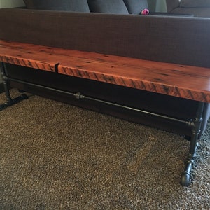 Reclaimed Wood Black Iron Pipe Bench. Industrial Bench. Wood and Steel ...