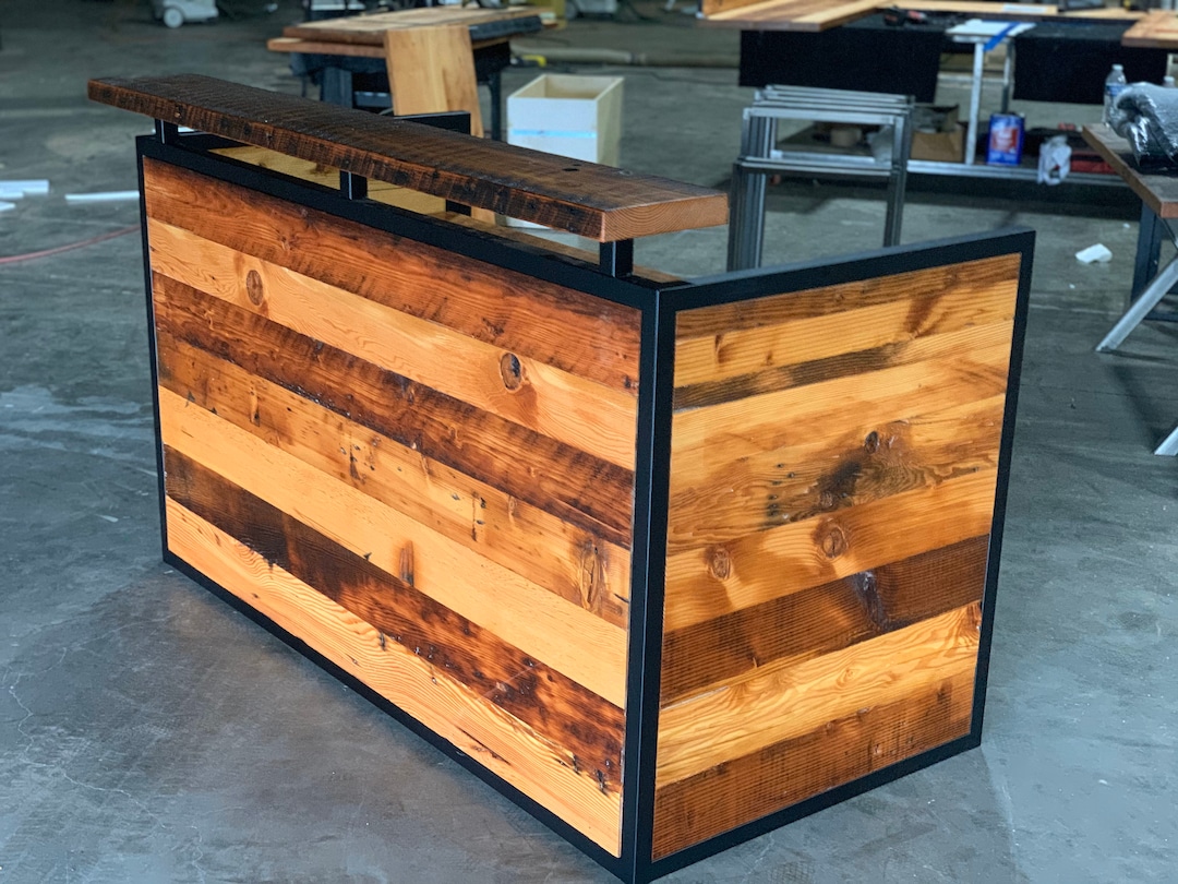 Industrial Reception Desk. Reclaimed Wood Desk. Front Counter Desk ...