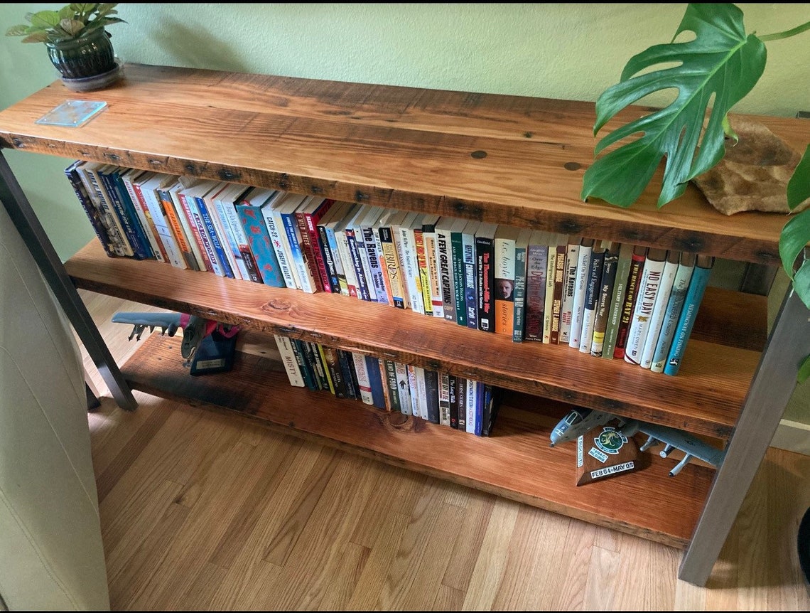 Reclaimed Wood Book Shelve. Industrial Shelves. Industrial - Etsy