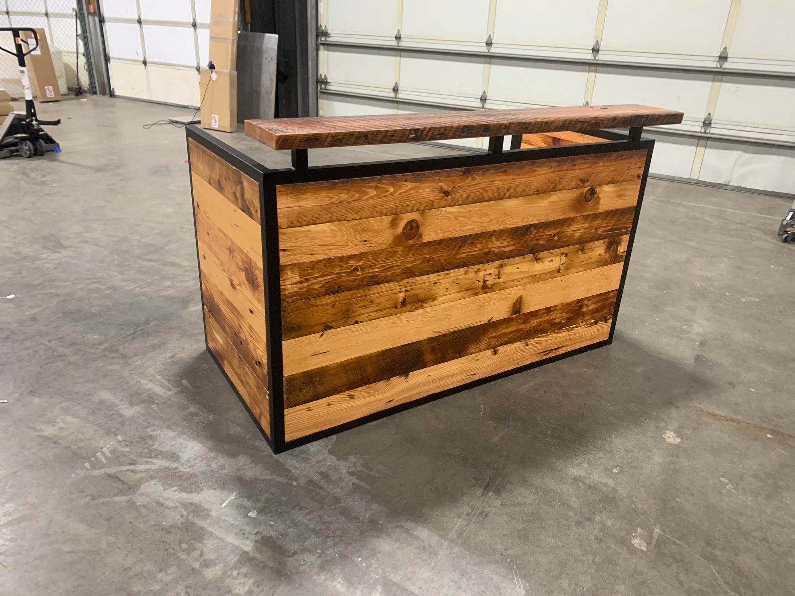 Industrial Reception Desk. Reclaimed Wood Desk. Front Counter | Etsy