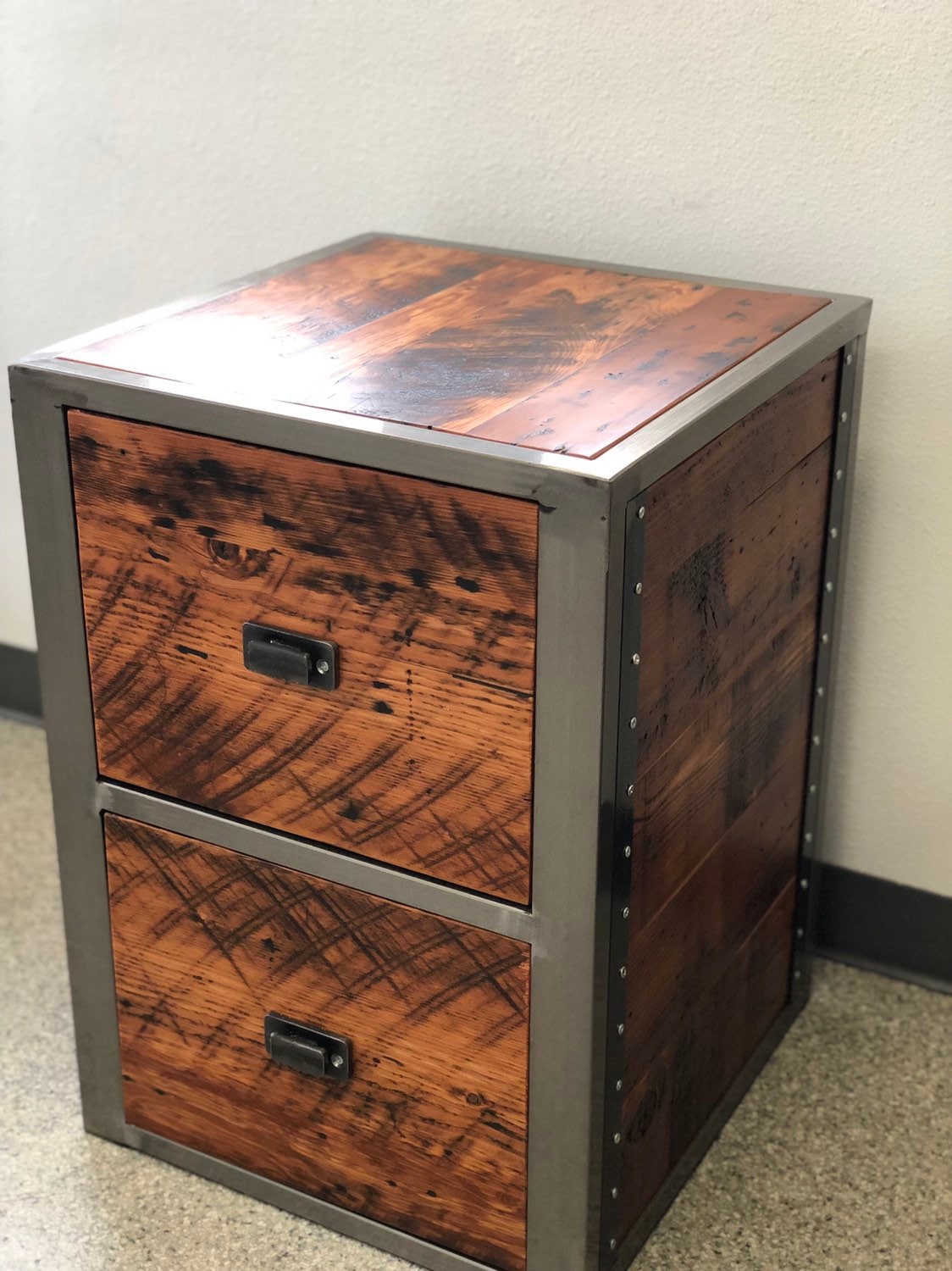 Reclaimed Wood Desk With File Drawer | sealmech.com
