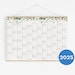 Perpetual Birthday Calendar, Wall Planner Botanical - Leaves Green ...