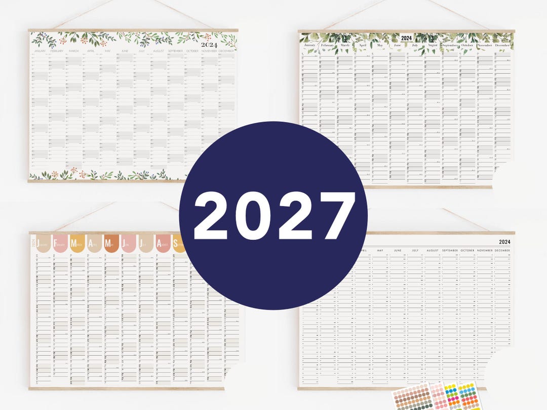 2027 Wall Planner in Your Language - Personalized, Wall Planner 18x24 ...