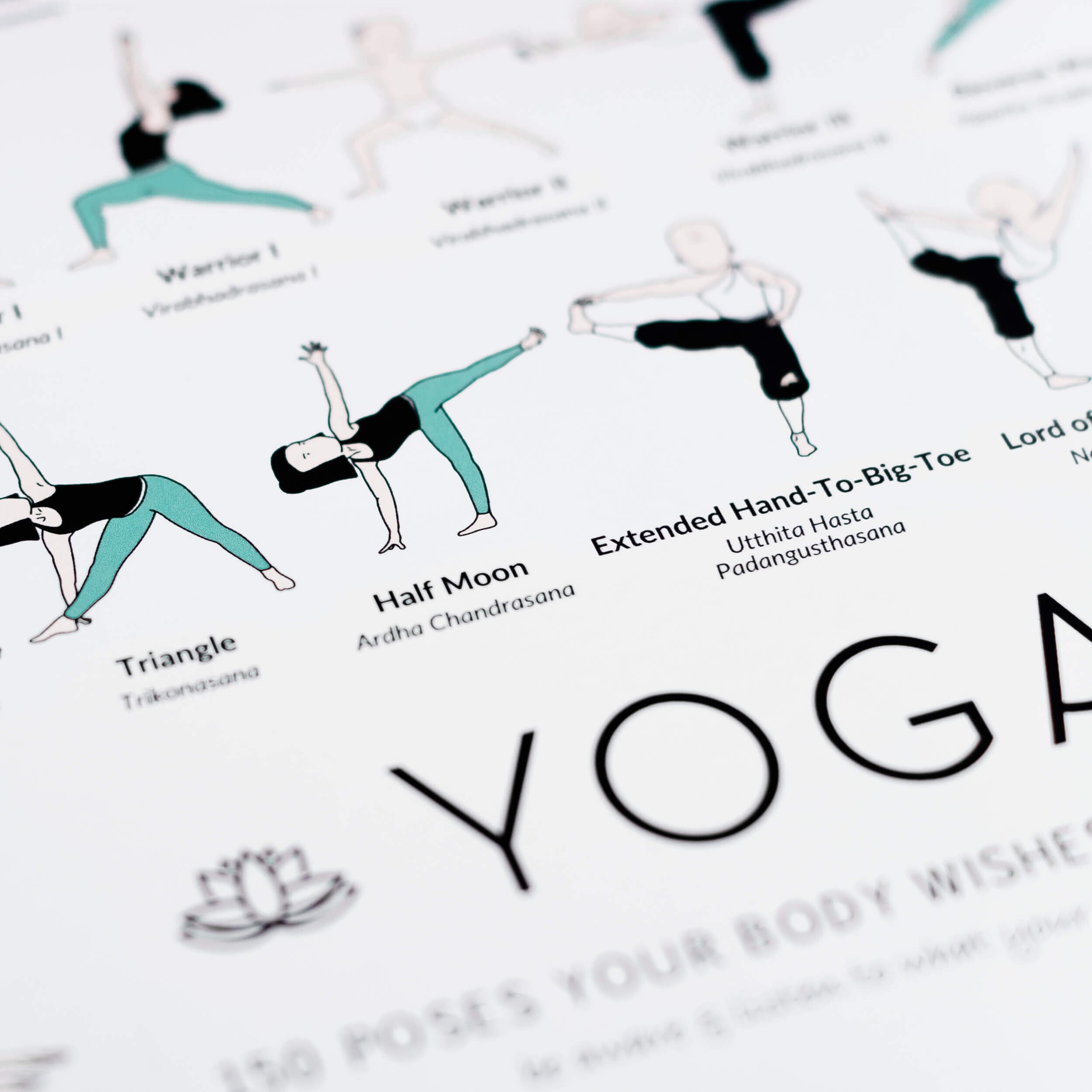 Yoga Poster Asanas 150 Poses Your Body Wishes to Practice | Etsy