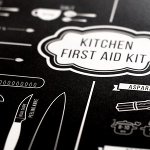 Foodie Gift - Kitchen First Aid Kit - Kitchen Print, Scandinavian ...