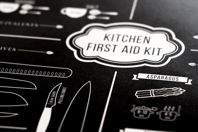 Foodie Gift Kitchen First Aid Kit Kitchen Print | Etsy