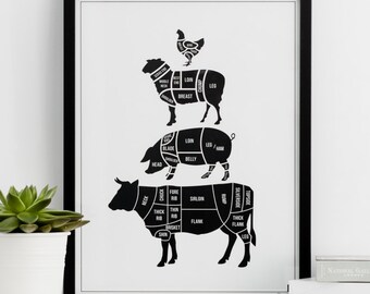 Cooking Times Kitchen Poster Scandinavian Design Art Print | Etsy