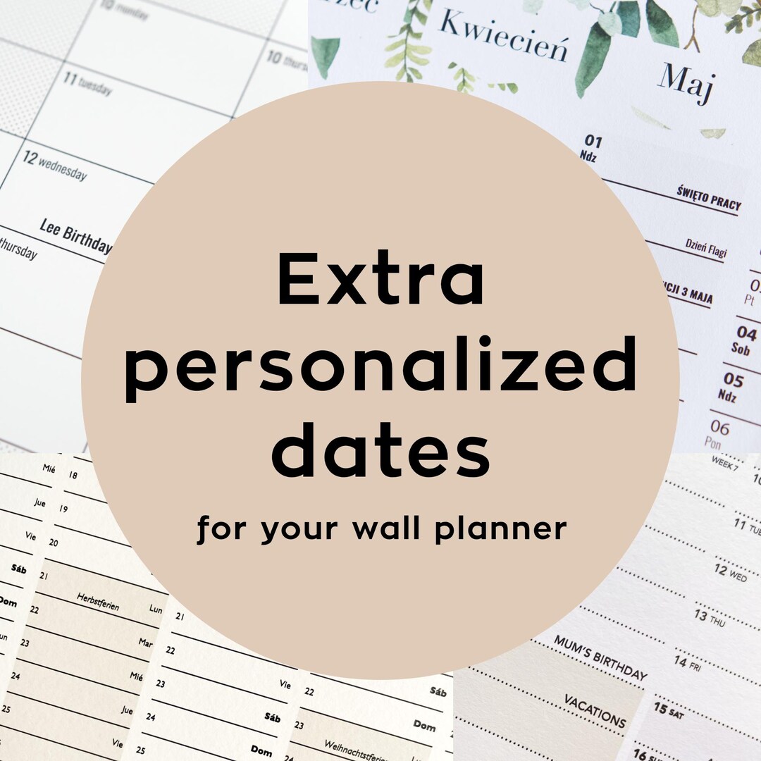 Extra Personalized Dates for Your Wall Planner - Etsy