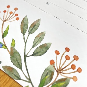 Perpetual Birthday Calendar, Wall Planner Botanical - Leaves Green ...