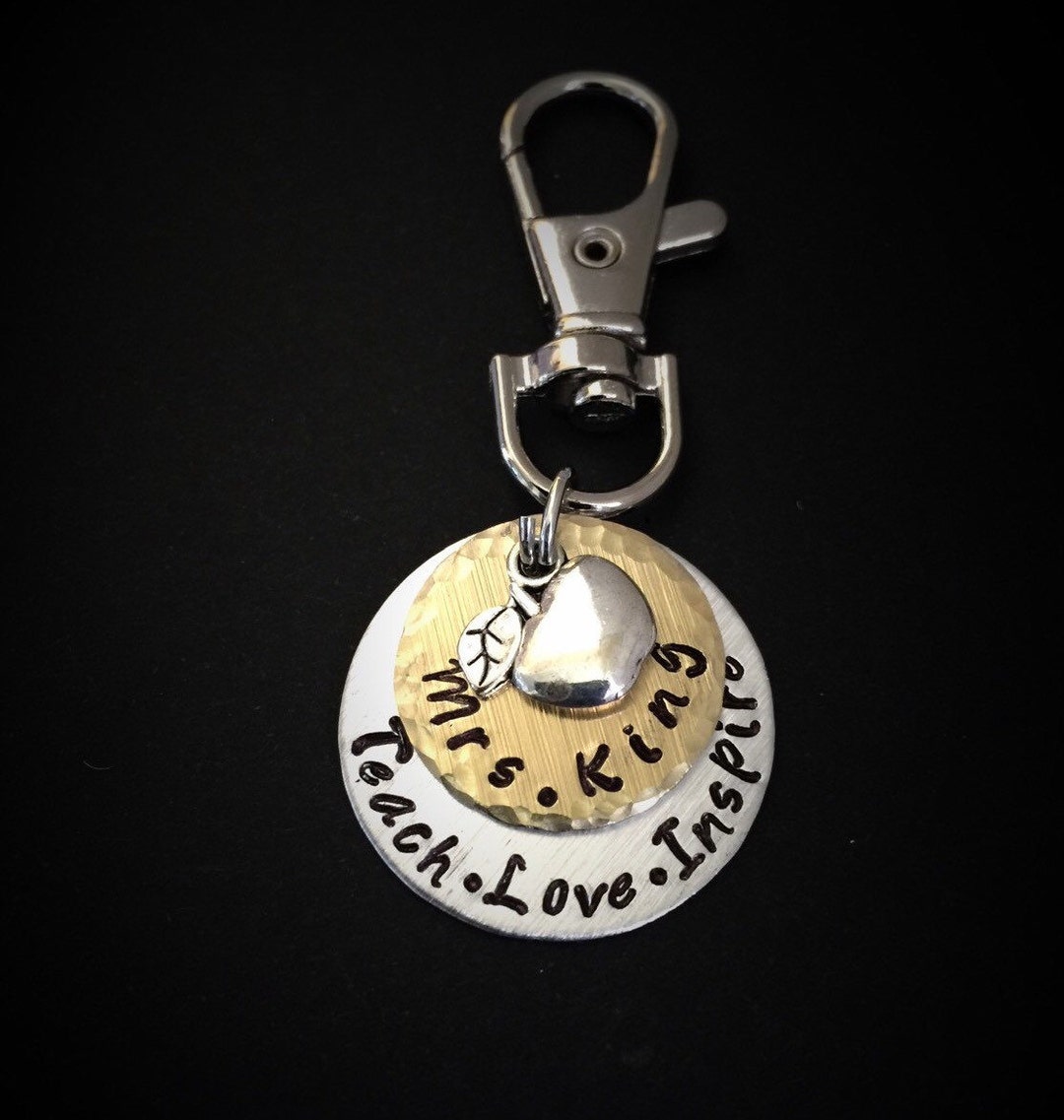 Personalized Teacher Key Ring-teacher's Jewelry, Teacher Appreciation ...