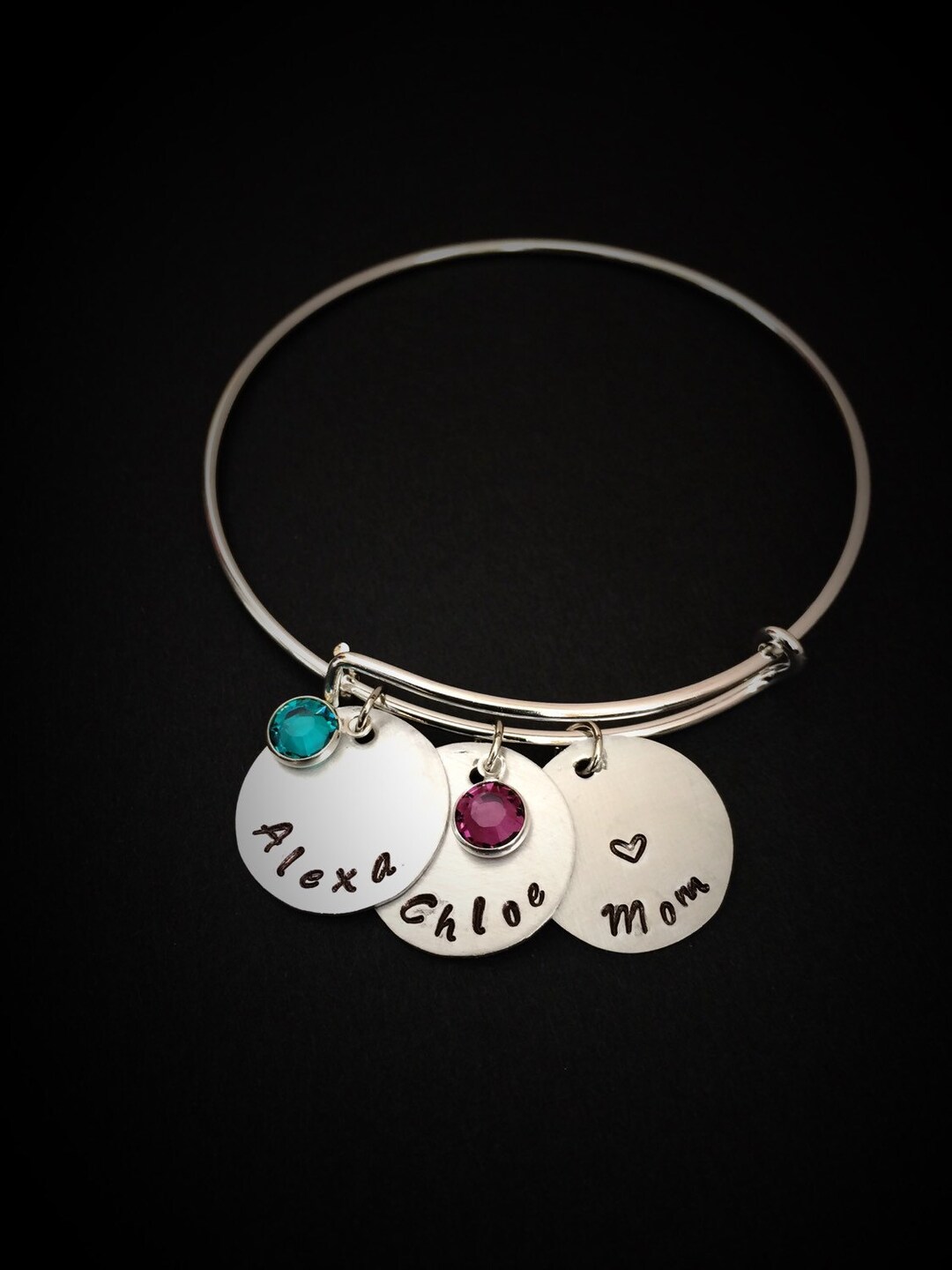 Personalized Hand Stamped Mom Bracelet-custom Gifts for Mom, Jewelry ...
