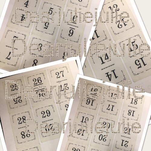 Digital Flinch Number Cards 1 31... Digital Antique Flinch - Etsy
