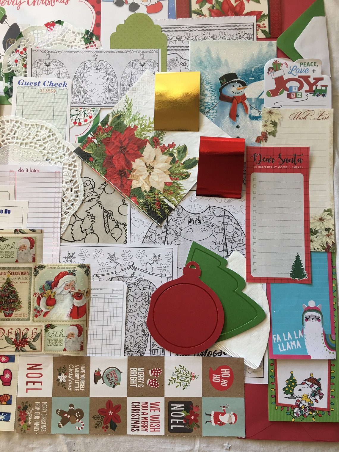 KIT Christmas Basic Paper Junk Journal Kit and Digital Kit - Etsy