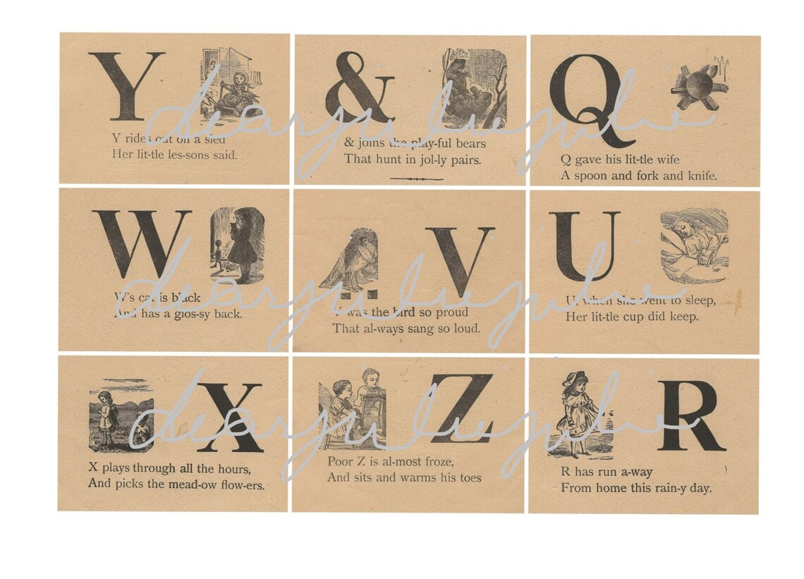 Digital Delux Antique ABC Journal Pages & Ephemera Digital | Etsy