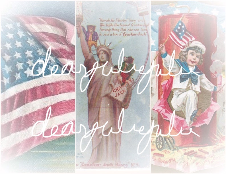 Digital - Patriotic Red White Blue Journal Pages & Ephemera Digital Kit ...