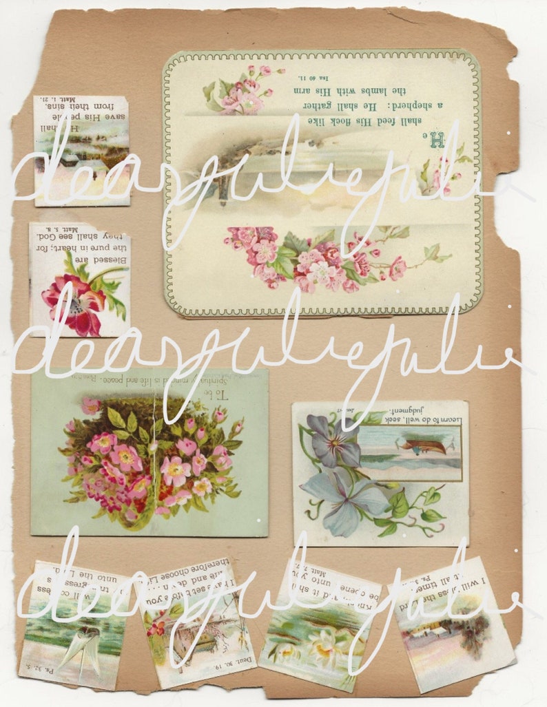 Digital Antique Bible Verse Cards Ephemera Digital Kit ... - Etsy