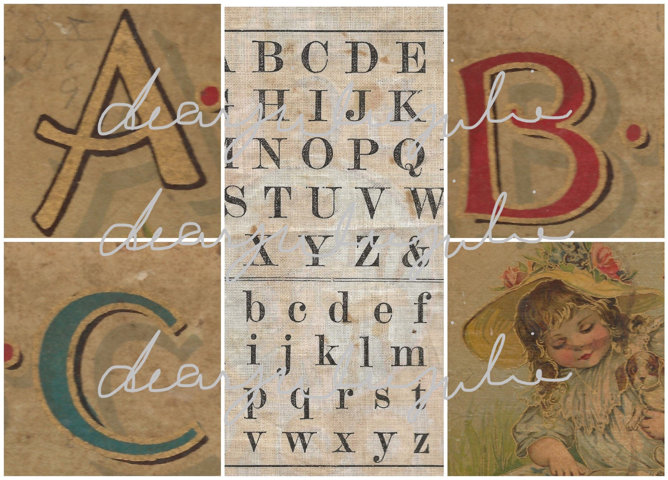 Digital Delux Antique ABC Journal Pages & Ephemera Digital - Etsy
